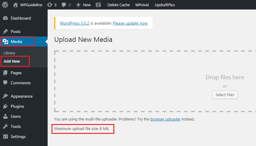 How To Increase Maximum File Upload Size In WordPress WPGuideline